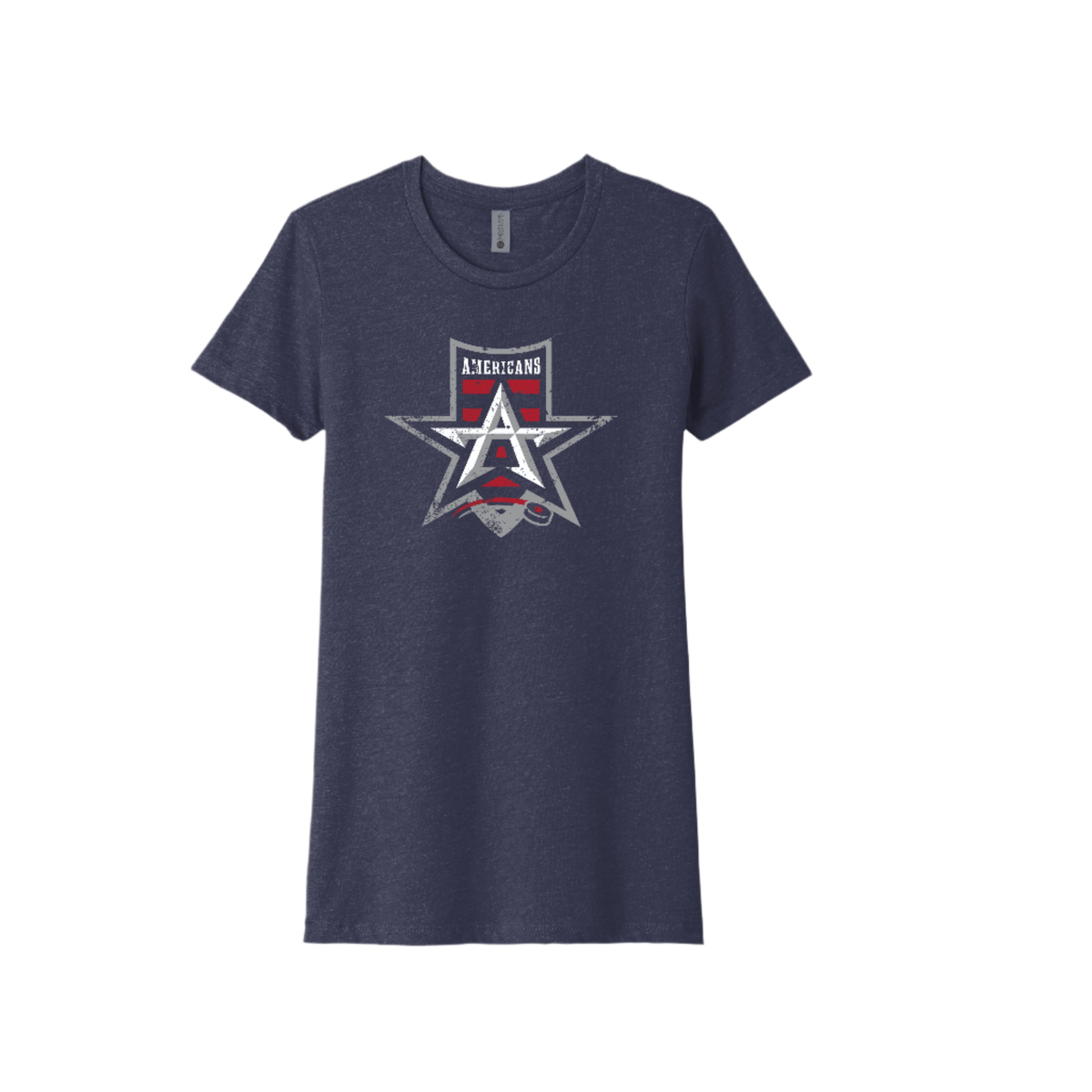 Allen Americans Women's Heather Navy Relaxed Fit Faded CVC Tee ...