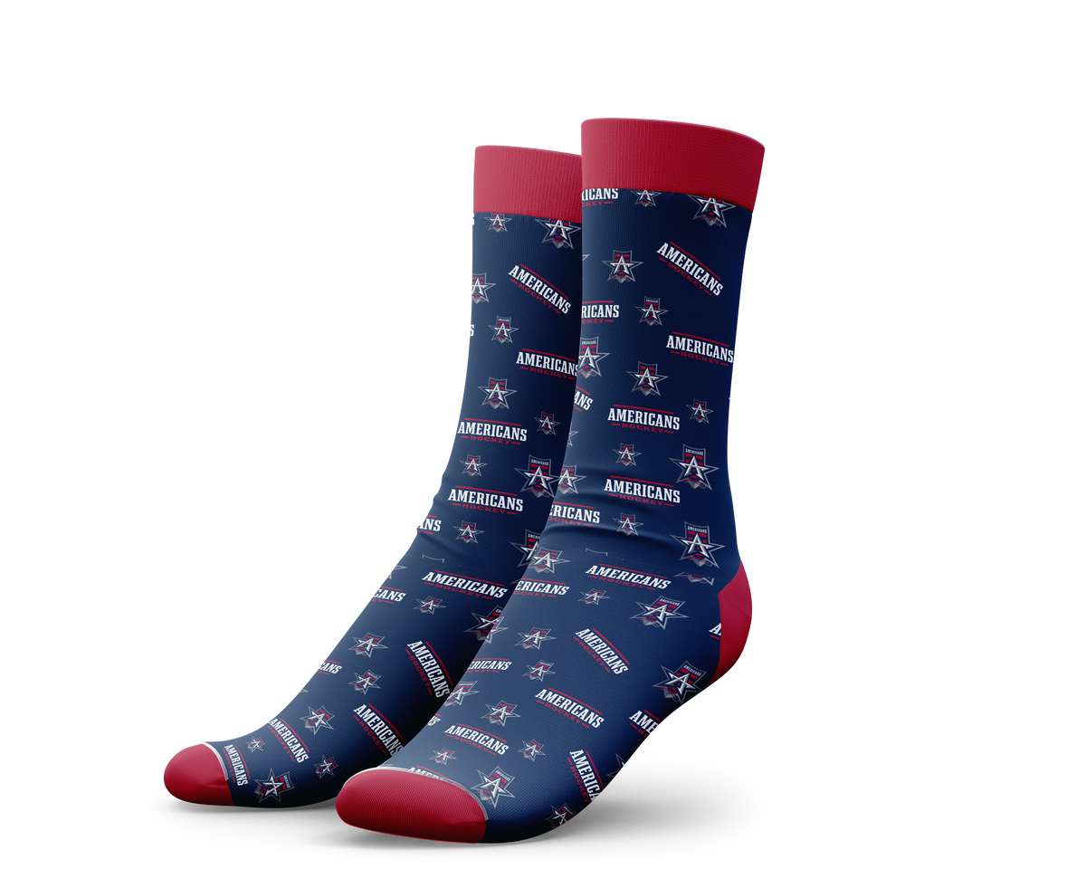 Allen Americans Navy Printed Socks – Americans Team Store